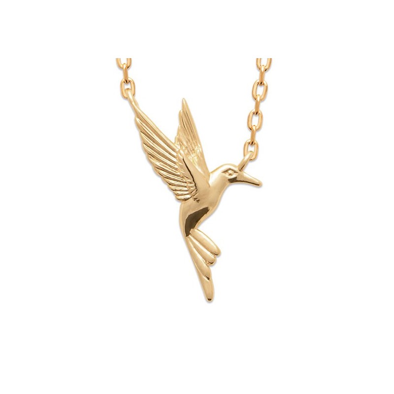 Collier Oiseau Colibri plaqué or - Bijouterie La Petite Française